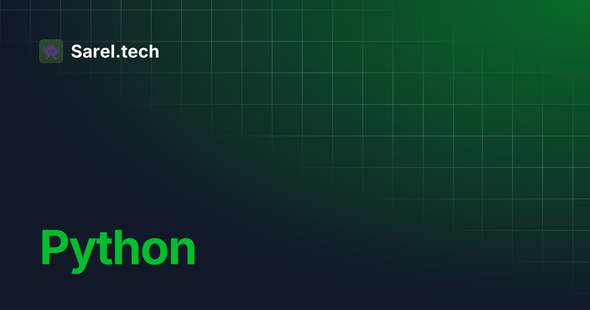 Python | Sarel.tech